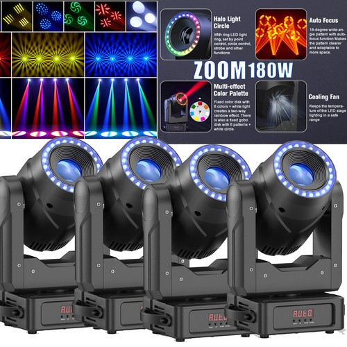 180W Halo Zoom Moving Head Beam DJ Light Prism 7Gobo DMX Stage Light ...