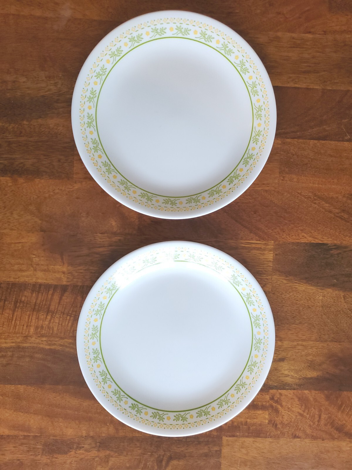 Rare Set of 2 Corelle SUNSHINE 8.5 in PLATES YELLOW FLOWERS GREEN ...