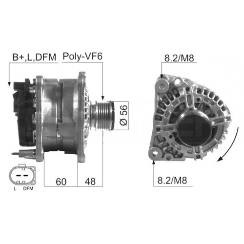 Alternateur EB200Q 8EL 011 360-051 440230 2542245C 038 903 024 A 839022 ...