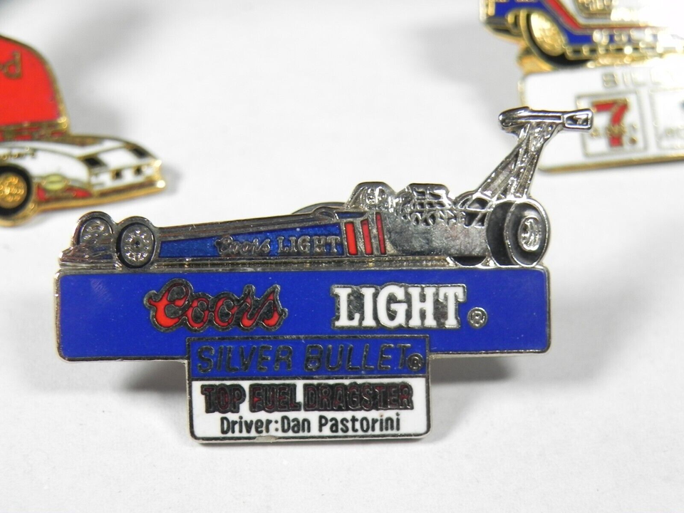 Mixed Lot 7 NHRA Drivers Pins Badge Sticker Drag Racing incl Lee ...