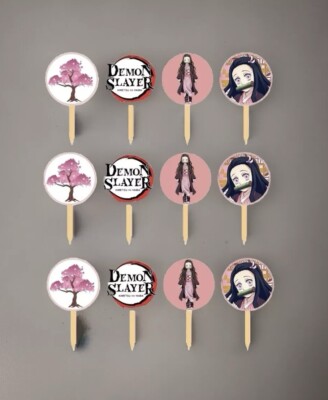 Anime Demon Slayer Character Inspired Cupcake Toppers Lot Of 12 | eBay