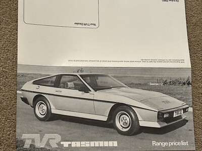 TVR Tasmin And Convertible Car Range 1980 Models Sales Price List ...