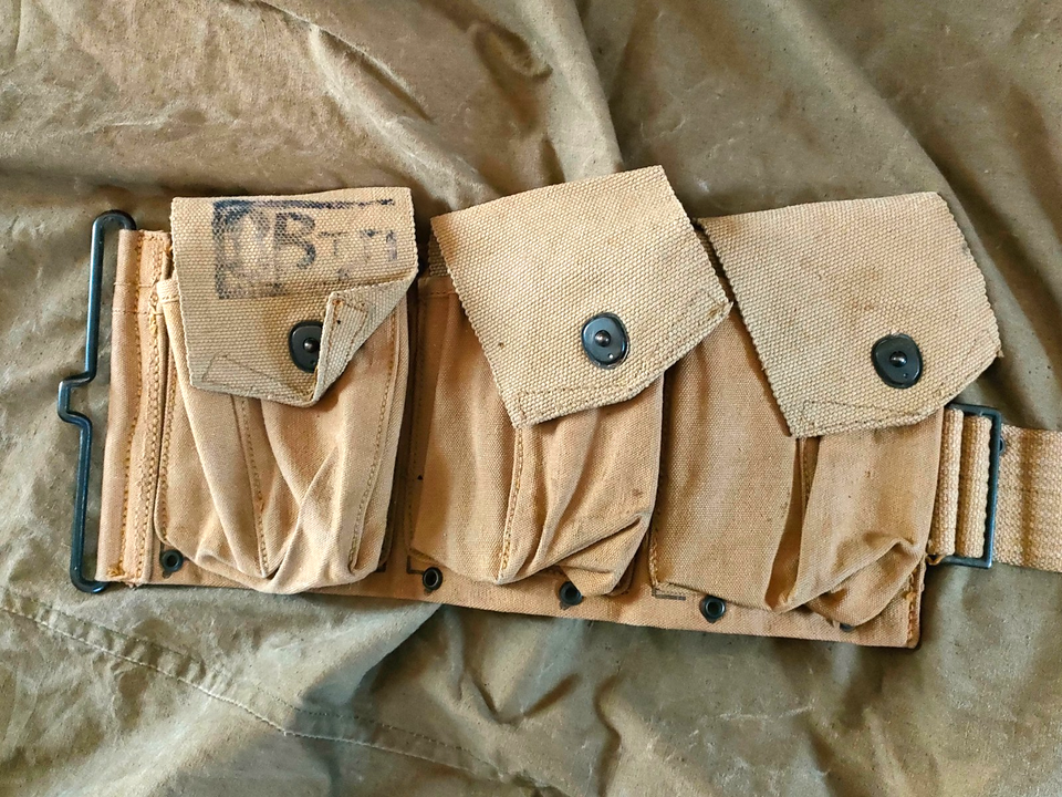 Original US WWII M1937 BAR 12‑Pocket Magazine Belt Khaki Canvas • ROK ...