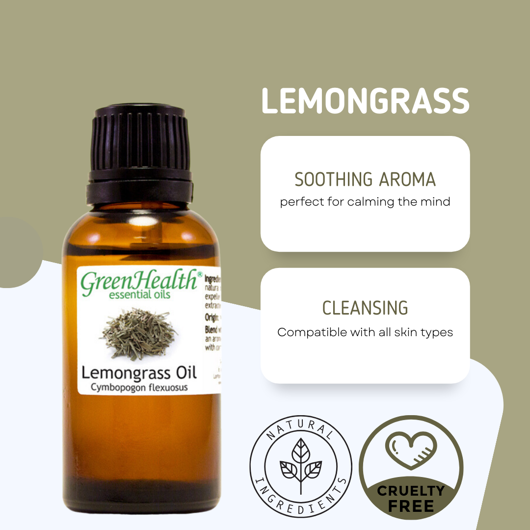 4 fl oz Lemongrass Essential Oil (100% Pure & Natural) - GreenHealth ...