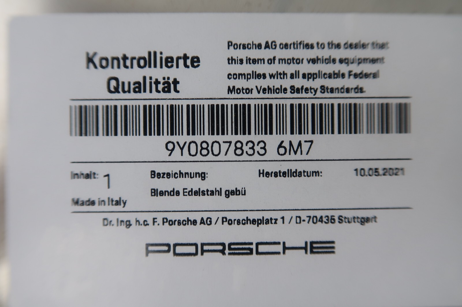 2019 2020 2021 PORSCHE CAYENNE FRONT BUMPER LOWER SKID BALANCE OEM ...