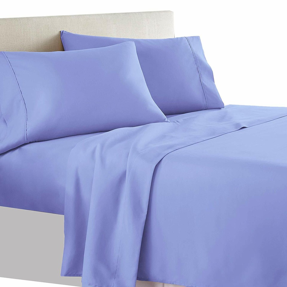 Split Queen Pure Cotton Bed Sheets Solid 5 Piece Sheet Set For ...