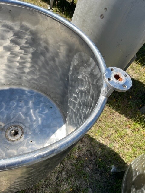 125 Gallon 304 Stanless Steel , Open Top Tank Dish Bottom Center Drain ...