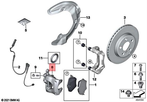 Genuine BMW X3 G08 G20 G28 G38 330i 330Li CALIPER HOUSING RIGHT ...