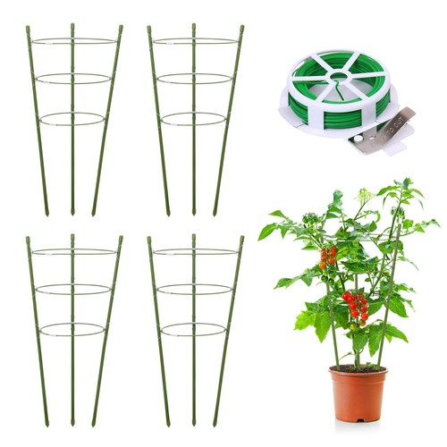 Tomato Cage for Pots 18 Inch 4 Pack Garden Plant Support Tomatoes ...