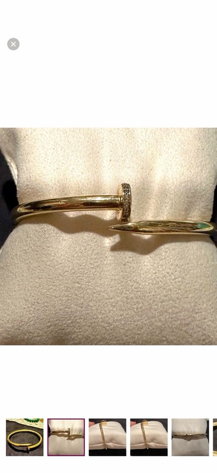 Yellow 14kt Gold Nail Head Bangle Bracelet | eBay