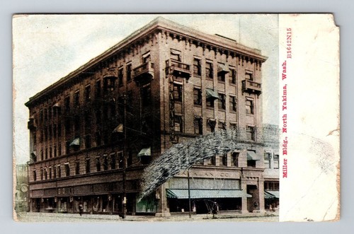North Yakima WA-Washington, Miller Building, Outside, Vintage Postcard ...