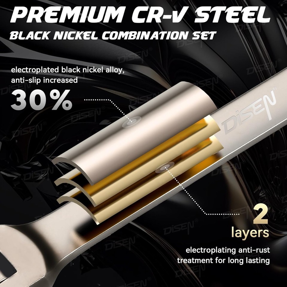 Upgraded Double Jointed Extra Long Flex Head Ratchet Wrench Set, 6 PCS ...