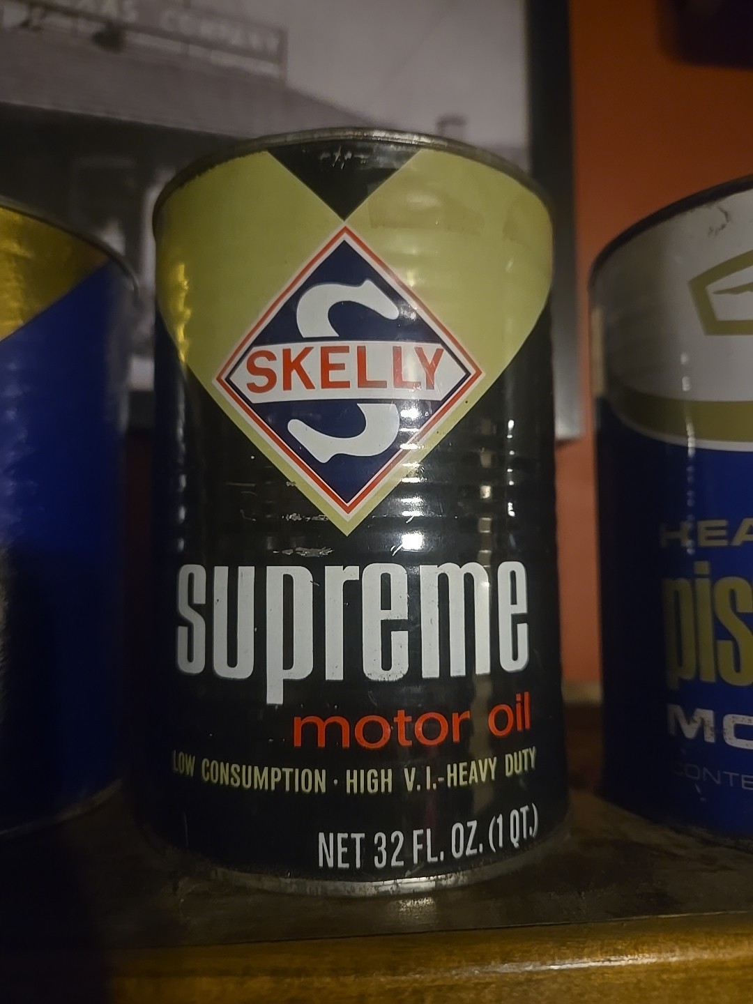 Skelly Supreme Motor Oil 1950s Era, Empty , 1 Qt Ribbed Metal Can | eBay