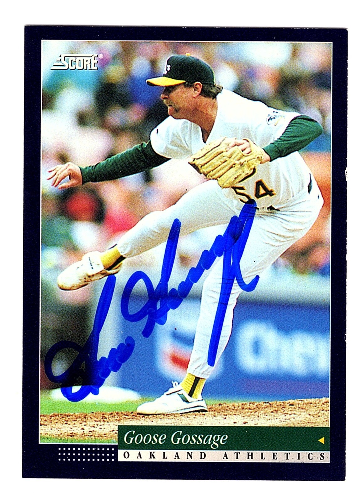 Goose Gossage Autograph On a 1993 Score - Oakland Athletics (Read ...