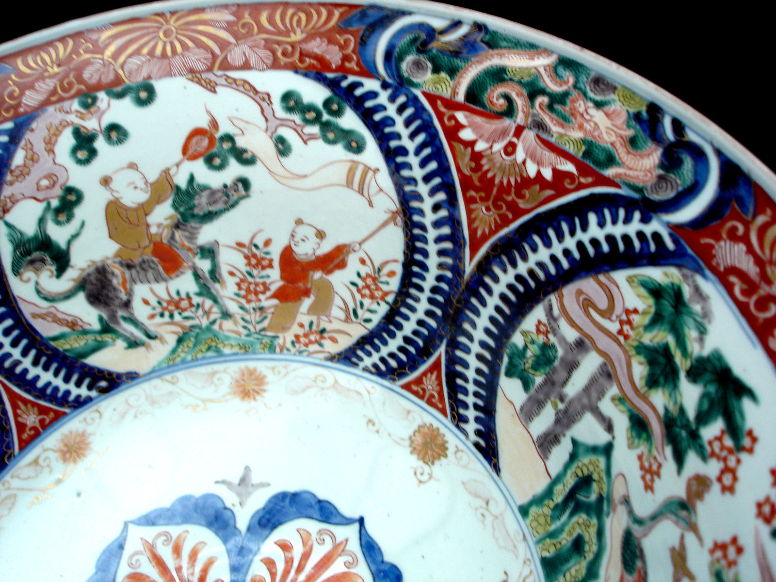 17 1/4" SYMBOL MARK JAPANESE EDO PERIOD IMARI BOWL | eBay