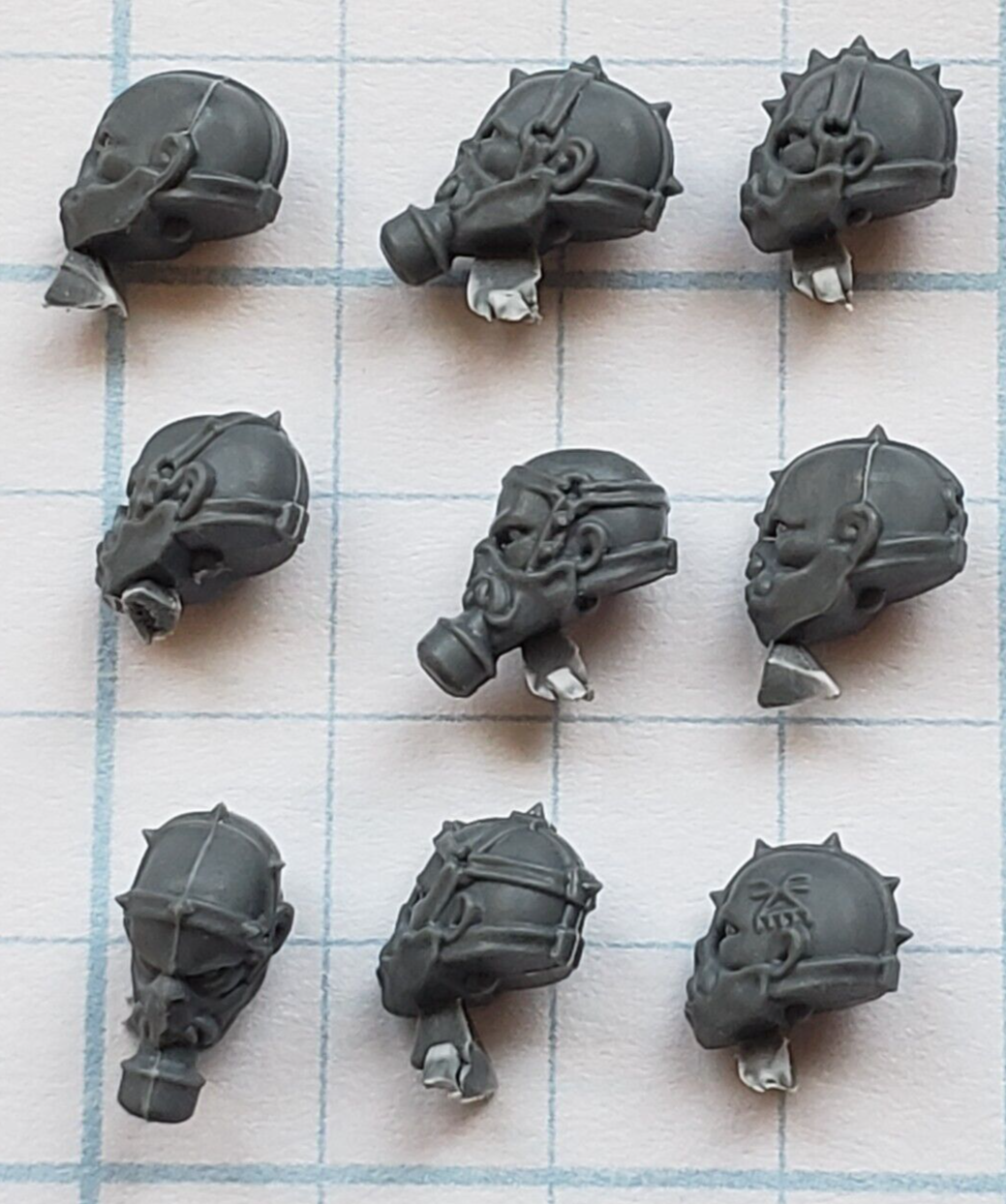 Warhammer 40k World Eaters Bits Jakhals Bare & Mask Heads x9 Set | eBay