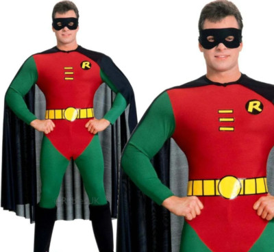 Robin Classic Adult Licensed Official Superhero Mens Batman Fancy Dress ...
