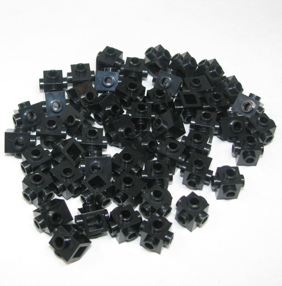 Lego 50 Pieces Black 1x1 Brick Modified With Studs On Four (4) Sides ...