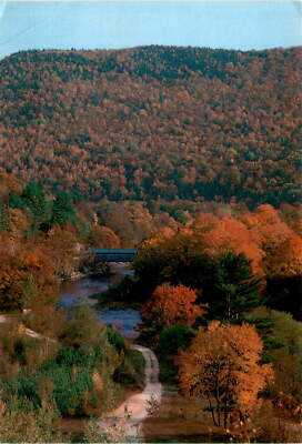 West River Valley, autumn, Scott Bridge, Vermont Historic Sites Commiss ...