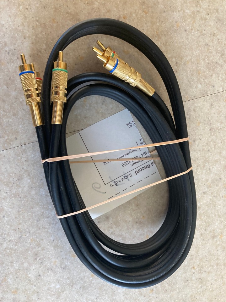 Gold Tipped RCA 3 Male Coaxial Audio Video Cables 6 Ft Red Blue Green ...