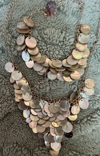 Stunning Mother of Pearl Shell Bib Necklace 16’in And Bracelet 8 ‘in | eBay