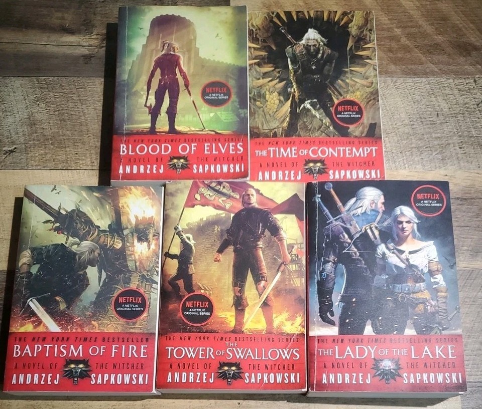 The Witcher Vol. 1-5 PB Book Lot Set Andrzej Sapkowski NETFLIX Series ...