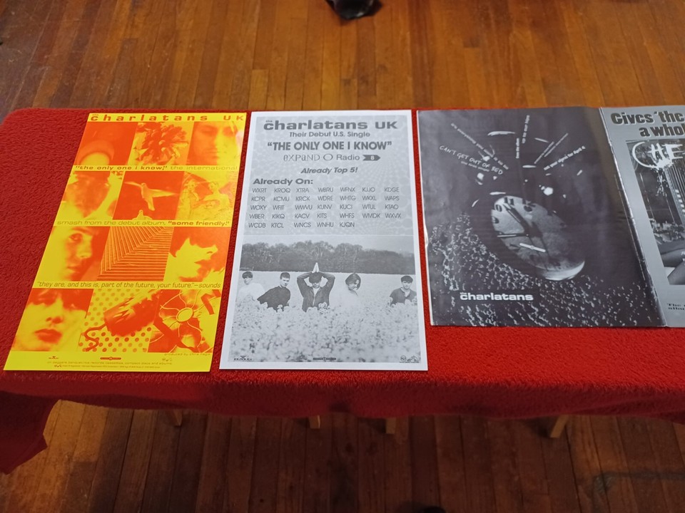 THE CHARLATANS - 1990 & 1994 US Three(3) Full-Page Single Release Ads ...