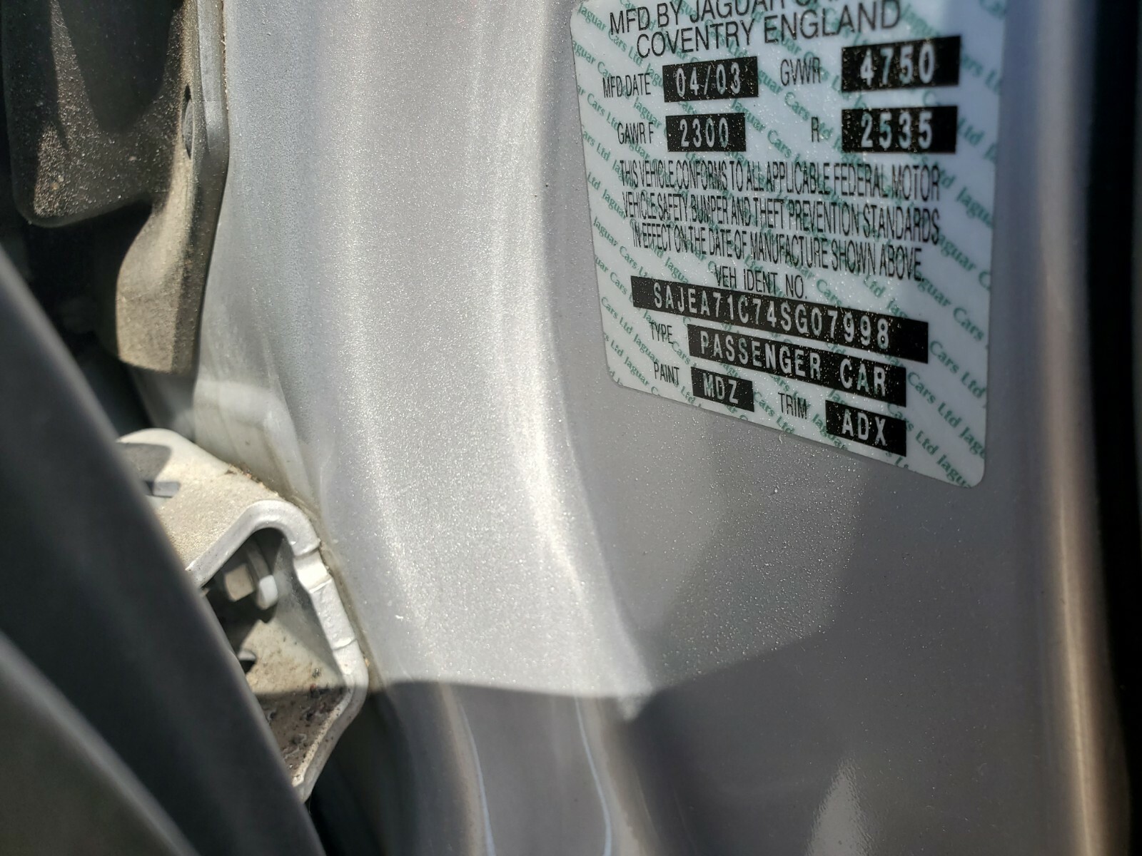 2004-05-06-2007 JAGUAR XJ8 XJ8L XJR SUPER V8 VANDEN PLAS FRONT BUMPER ...