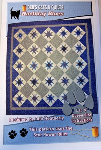 Wash Day Blues Quilt Pattern Lap, Queen Size New Unused Deb's Cats N ...