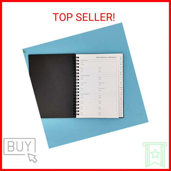 Nokingo Spiral Password Book with Tabs - 5x7 inch Password Organizer ...