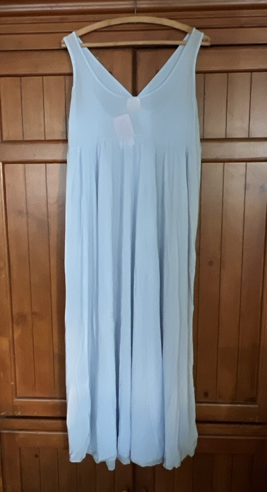 New 4X Precious Curves Night Gown Light Blue Silky Soft Flowy Semi ...