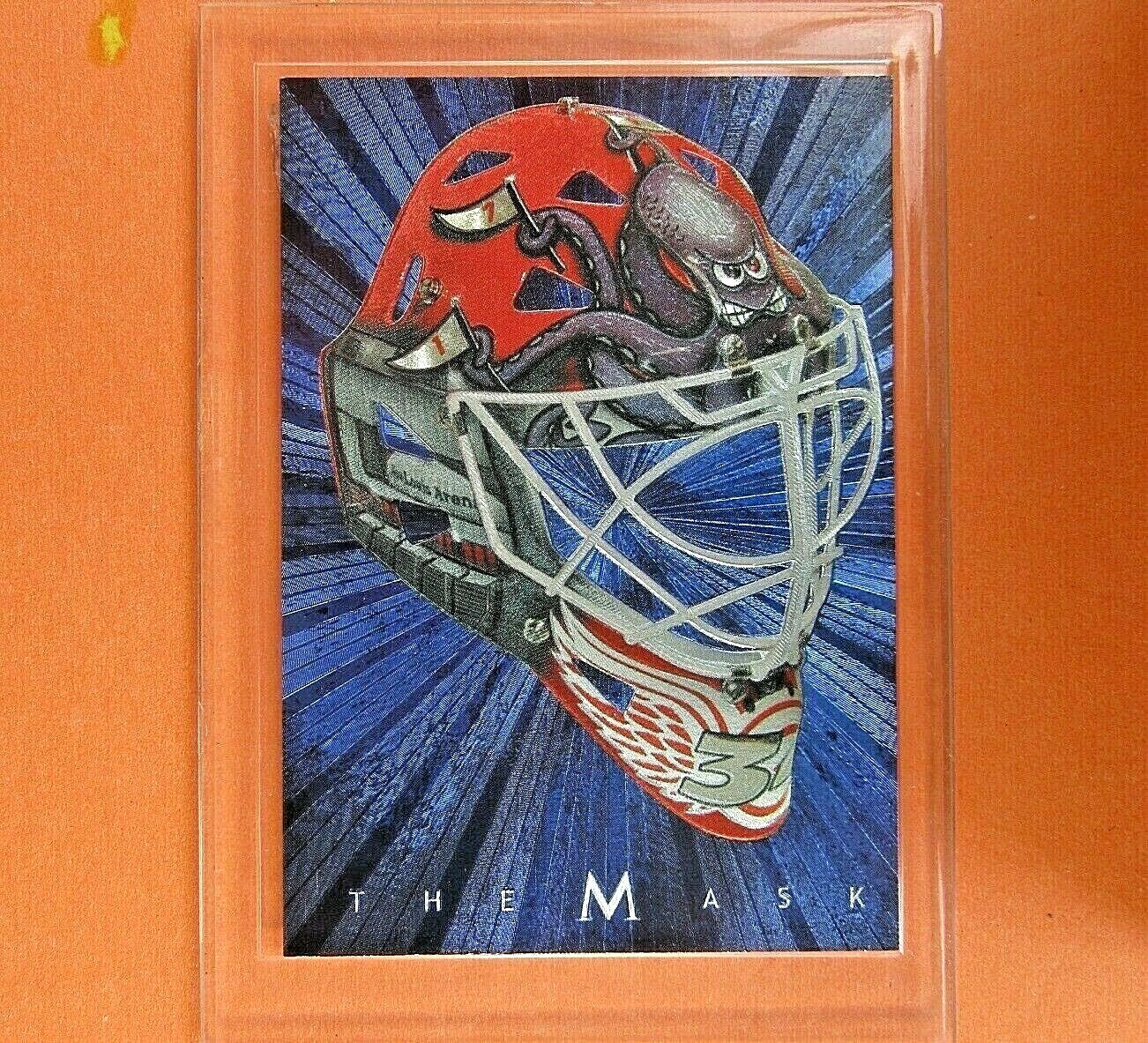 MANNY LEGACE 2001-02 BETWEEN THE PIPES MASK BLUE #18 Detroit Red Wings ...