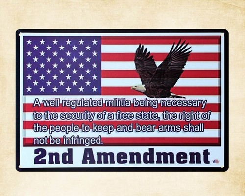 US flag 2nd Amendment eagle metal tin sign man cave metal art decor | eBay
