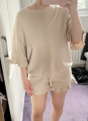 Pixie Mai nude tanned co-it’s short frill set One Size | eBay UK