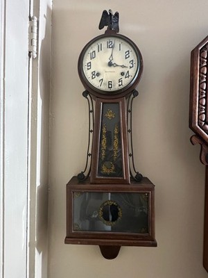 New Haven Clock Co "WHITNEY" Banjo Wall Clock 8 Day 1/2 Hour Strike ...