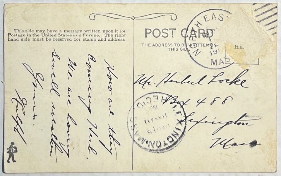 Antique Postcard 1907 Edwardian Era Romantic Couple Scene Checkers RPPC ...