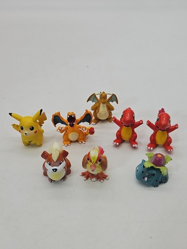 VINTAGE POKEMON TOMY MINI FIGURE LOT OF 8, CHARIZARD PIKACHU PEACE ...