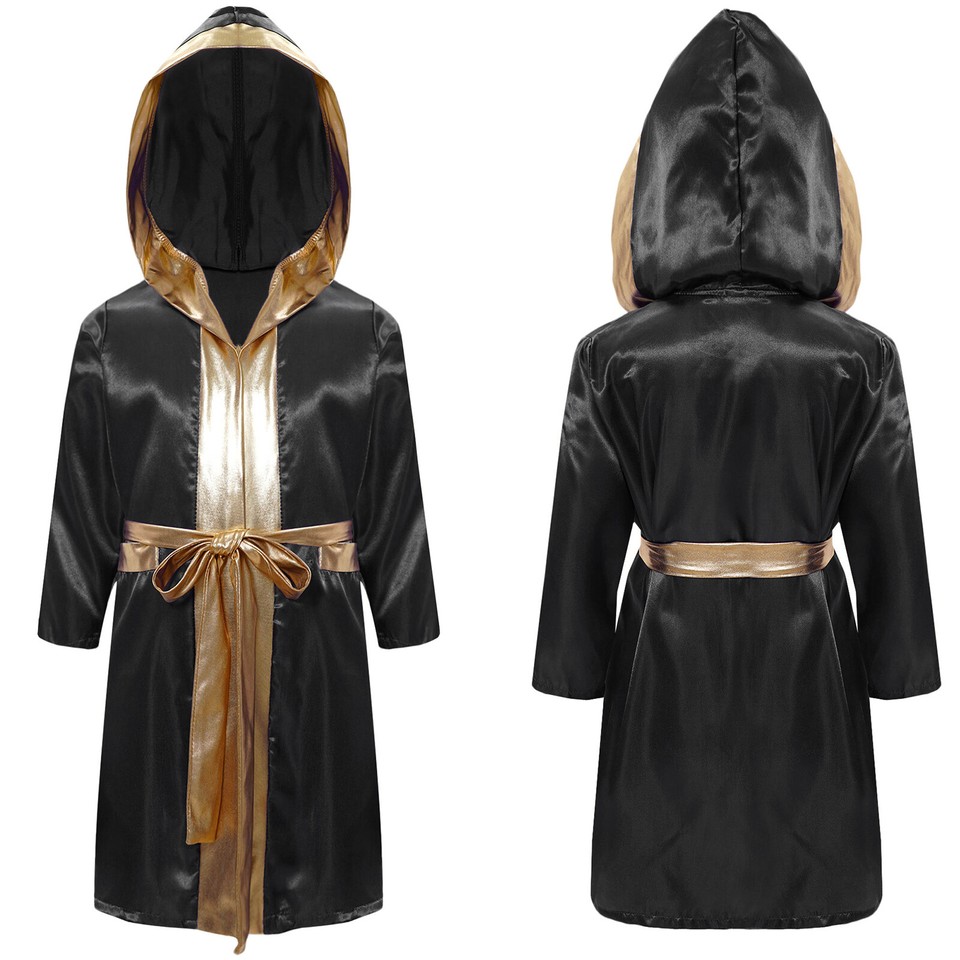 Kids Boy's Cape Open Front Robe Athletic Cloak With Belt Exercise Robes ...