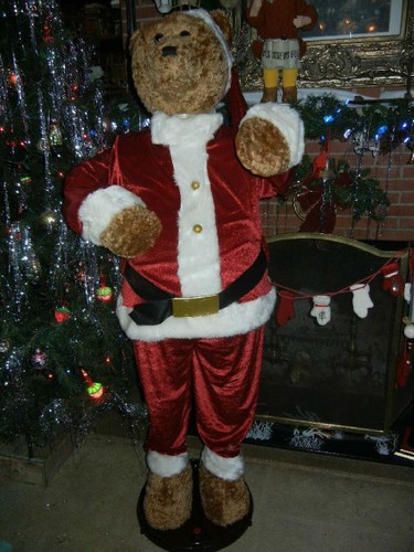 LIFE SIZE ANIMATED 5 FOOT DANCING / SINGING SANTA BEAR CHRISTMAS ...
