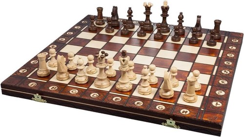 Handcrafted Chess Set 16 Inch Birch Wood Compact Gift For Beginners And ...