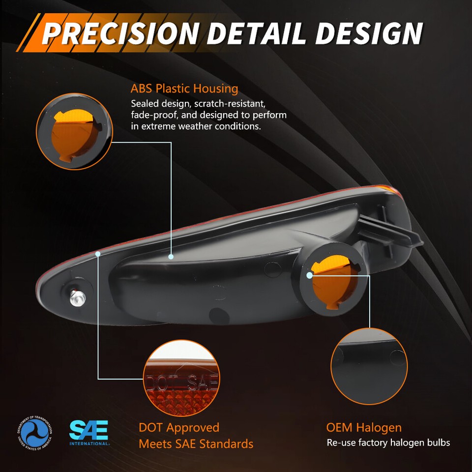 2X Amber Lens Front Bumper Signal Light For 1991-1994 Nissan 240SX ...