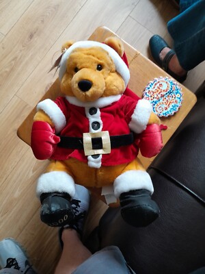 Vintage Christmas Winnie Poo Teddy Bear With Tags 2000 | eBay UK