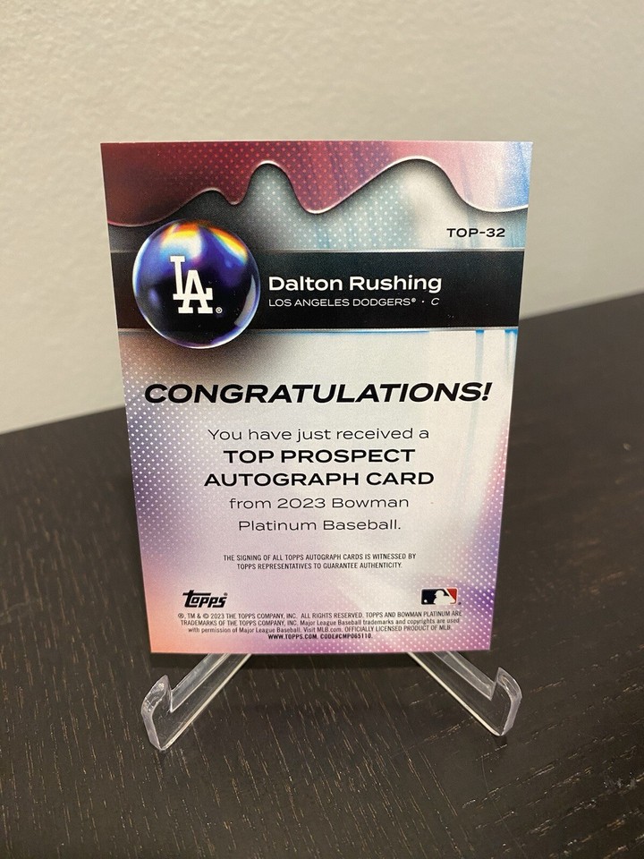 2023 Bowman Platinum Dalton Rushing Prospect Autograph Los Angeles ...