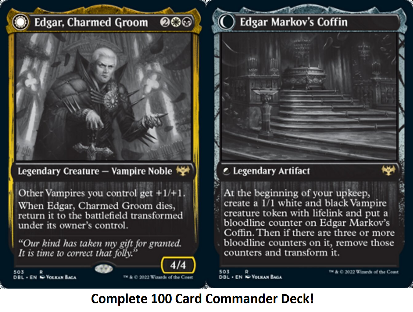 MTG Commander EDH Deck Edgar, Charmed Groom 100 Magic Cards Tribal ...