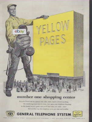 GENERAL TELEPHONE SYSTEM CO 1957 YELLOW PAGES NUMBER#1 SHOPPING CENTER ...