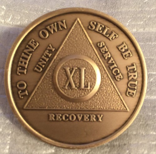 Alcoholics Anonymous 45 Year Recovery Coin Chip Medallion Medal Token ...