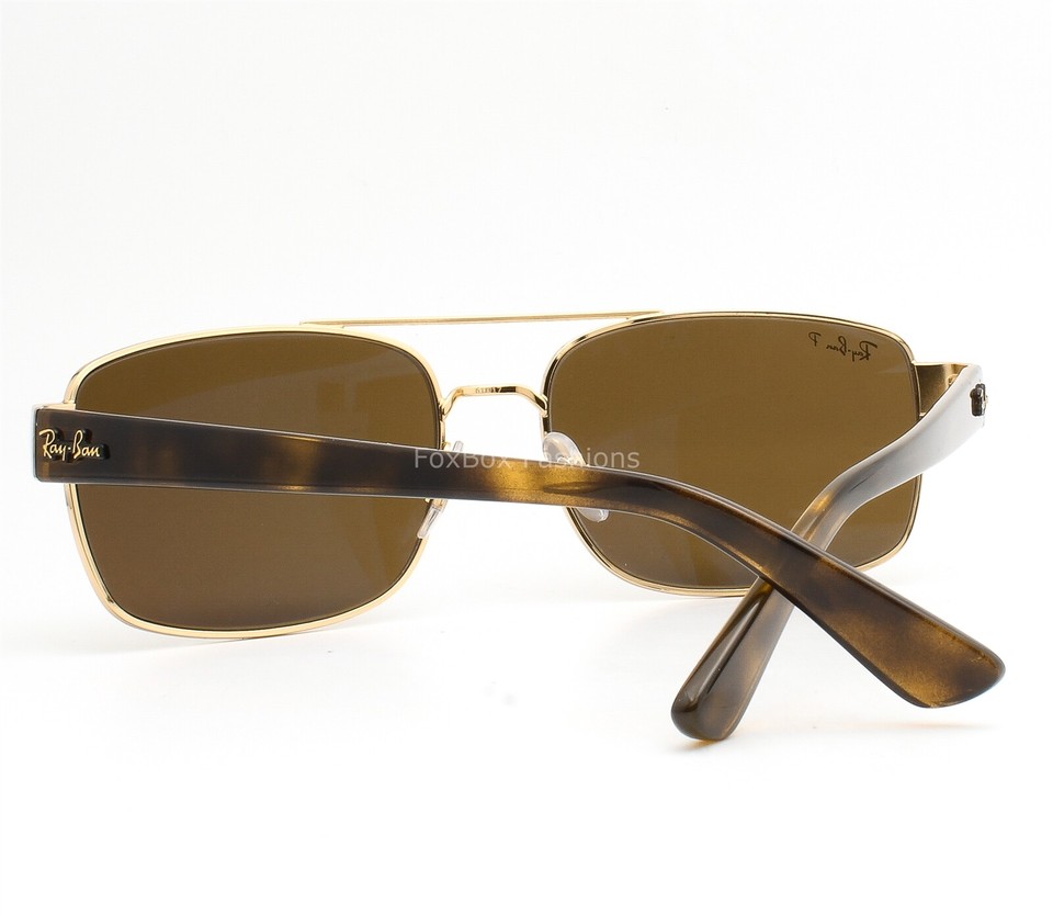 Ray-Ban Sunglasses RB 3687 001/57 Shiny Gold Brown Havana Polarized ...
