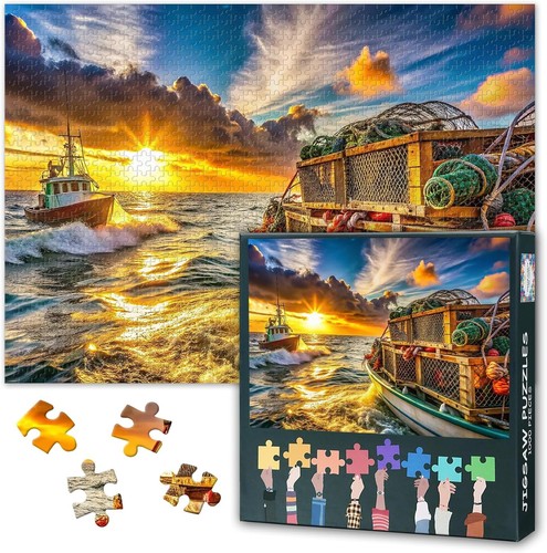 Ocean Jigsaw Puzzle for Adults Maritime Sunset Scene 1000 Piece Artwork ...