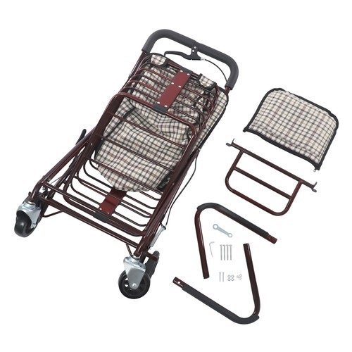 Rolling Walker w/Brakes for Senior, Foldable Shopping Cart with Seat ...