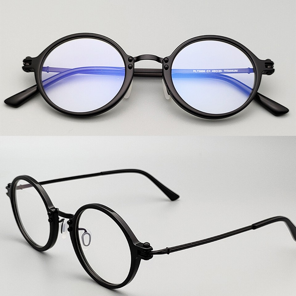 Retro Round Eyeglasses Frame For Men Women Vintage Ultra Light Plate ...
